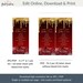 Editable Red Gold Menu Card Template Holiday Party Menus - Etsy
