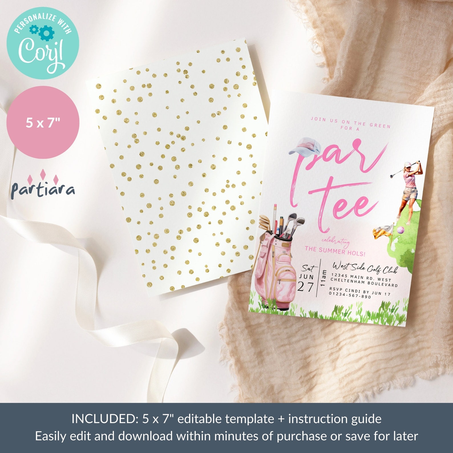 Ladies Golf Day Invitation, Birthday Golf Party Invites Printable, Teen ...