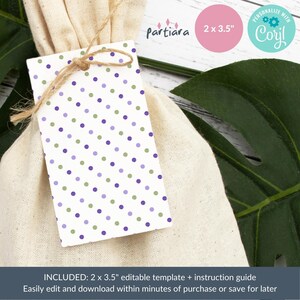 Editable Lavender Tags Favor Gifts Thank You Labels Ladies Birthday ...