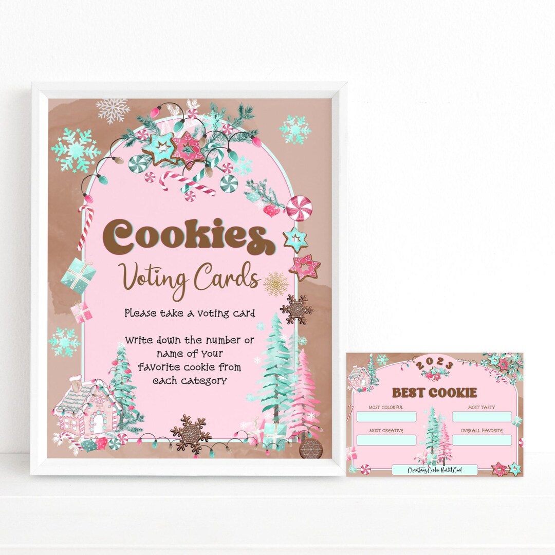 Cookie Exchange Ballot, Christmas Cookies Exchange Party Sign and ...