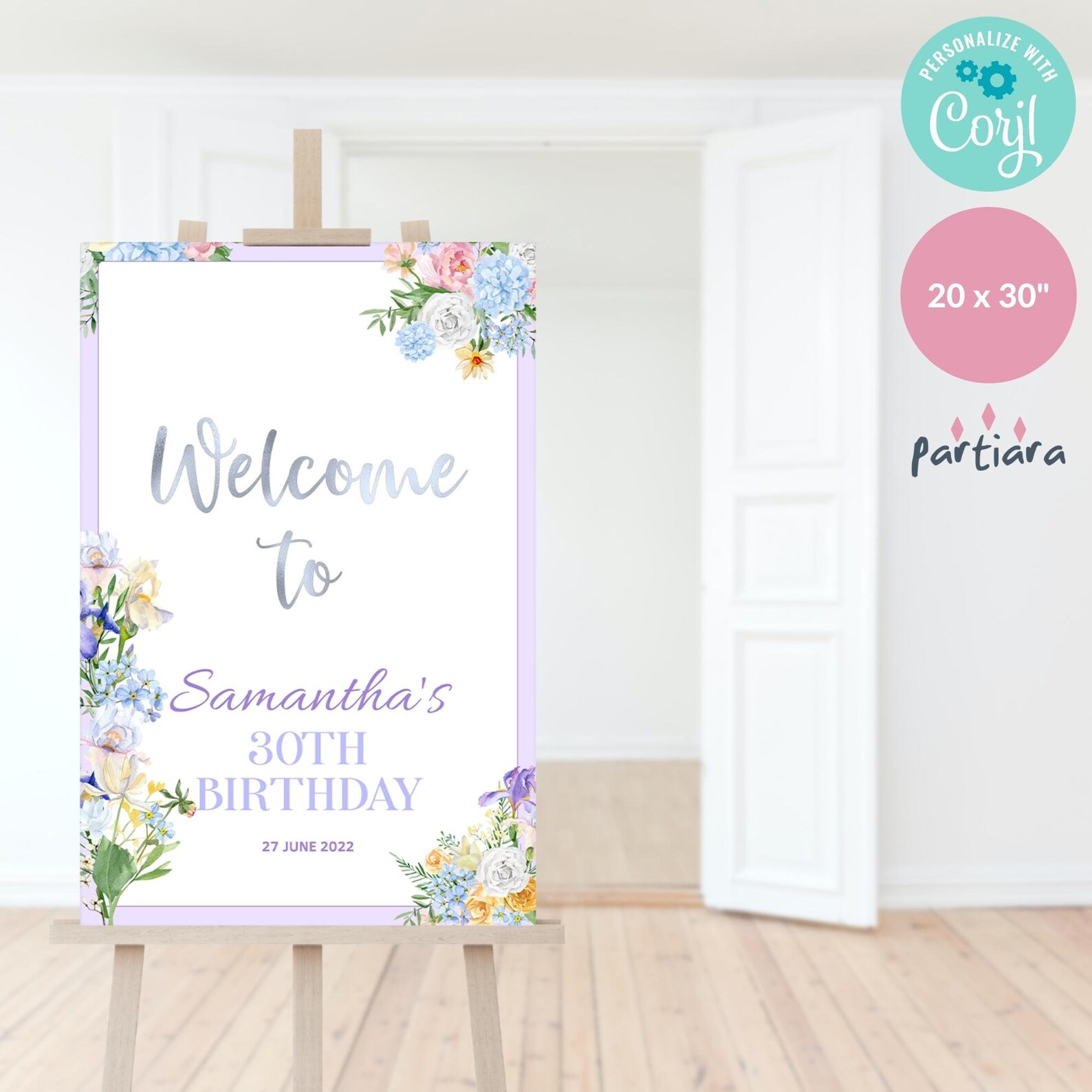 Ladies Floral Birthday Welcome Sign Editable Mothers Day - Etsy