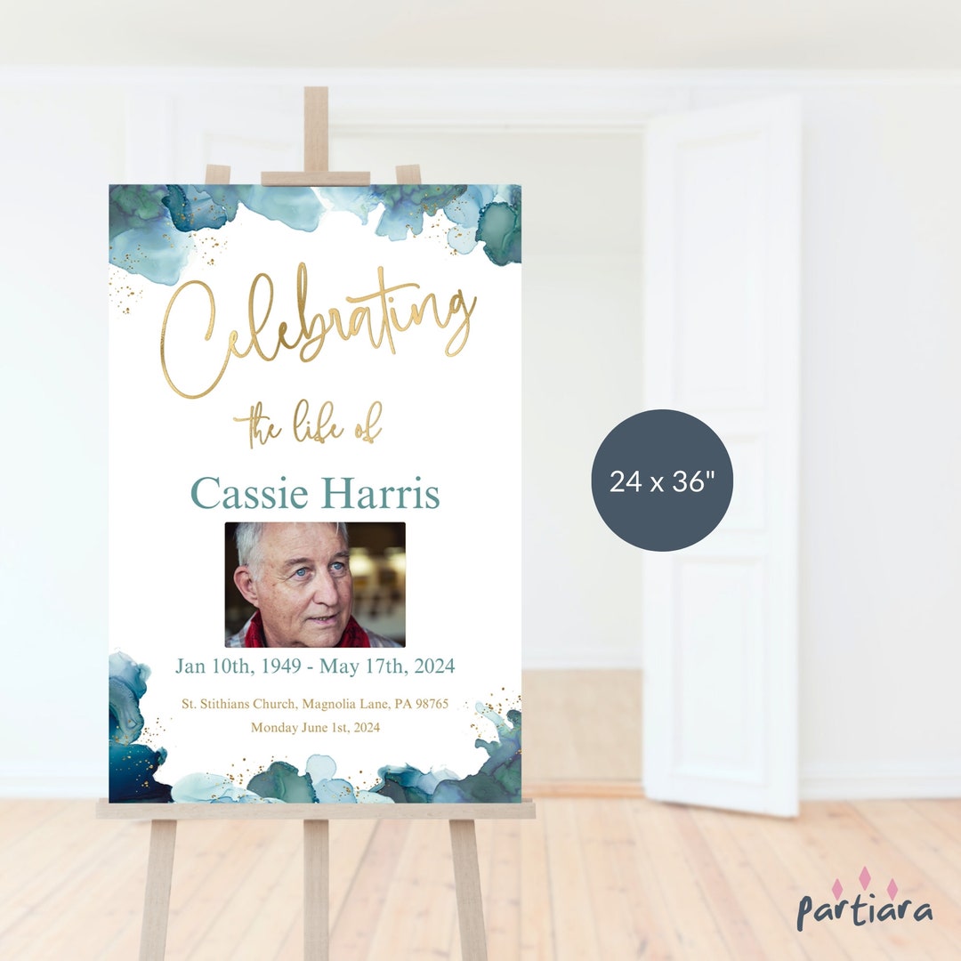 Celebration of Life Sign, Photo Celebrating the Life Poster for Easel ...