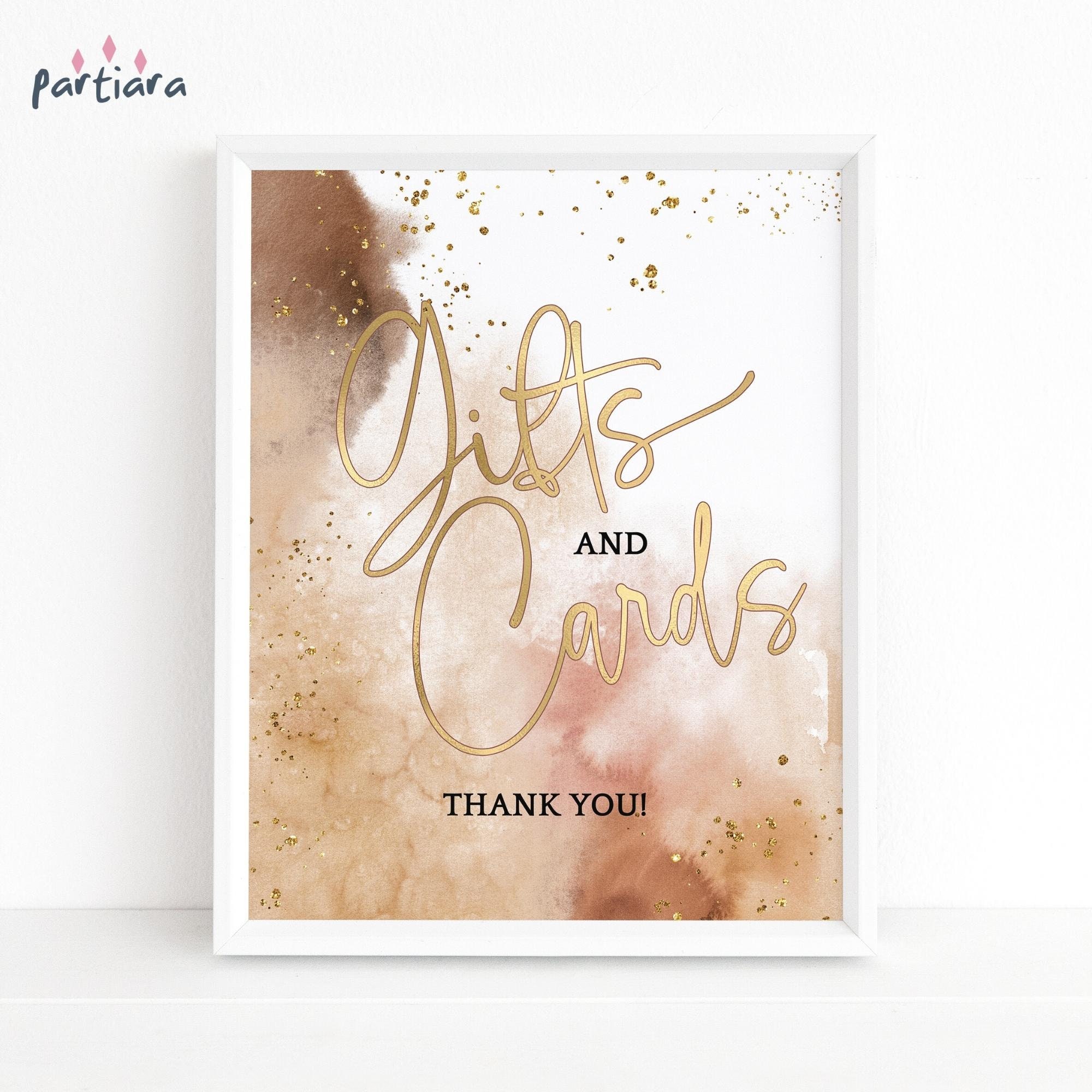 Ladies Birthday Gifts Table Sign Brown and Gold Party Table - Etsy