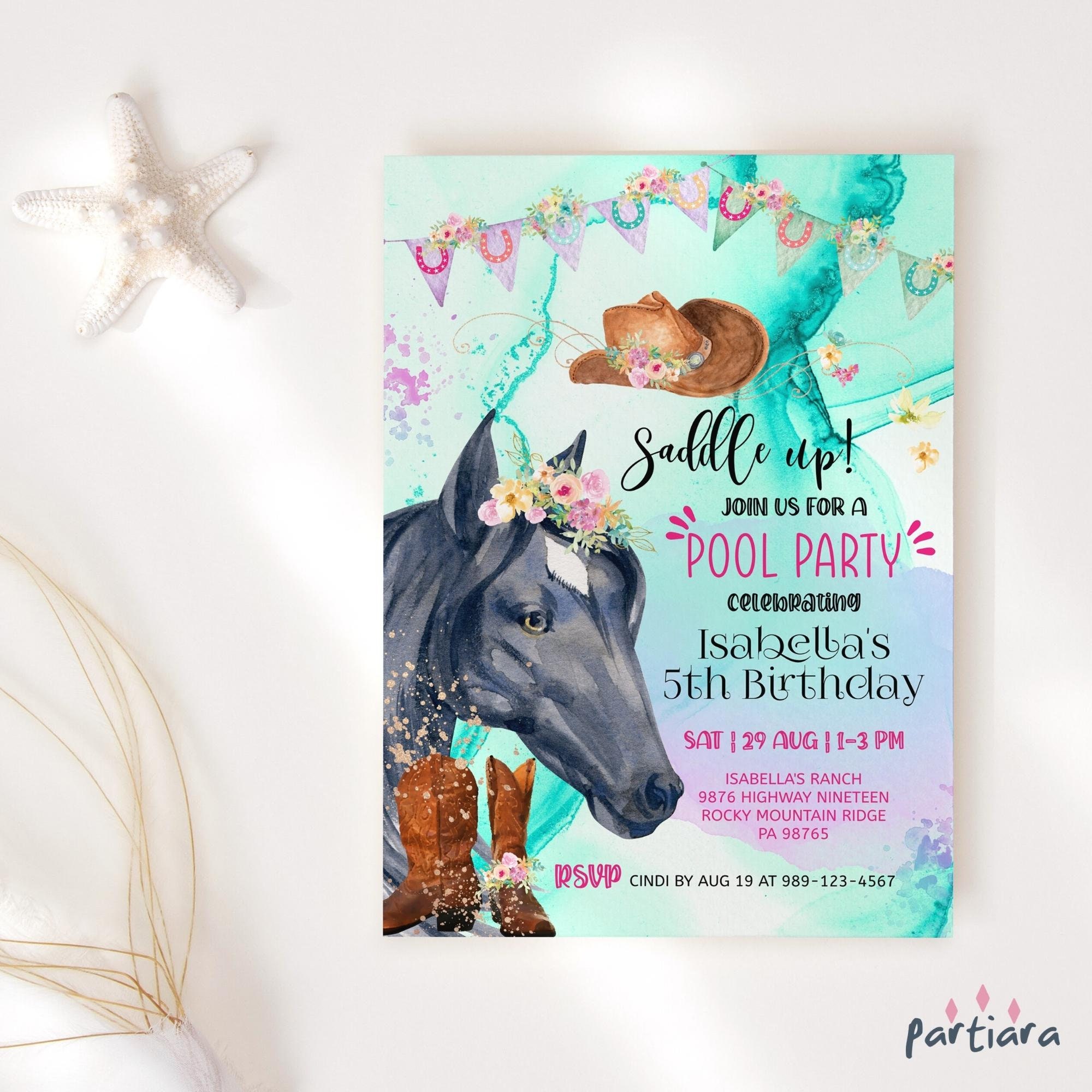 Girl Horse Party Invite Ideas