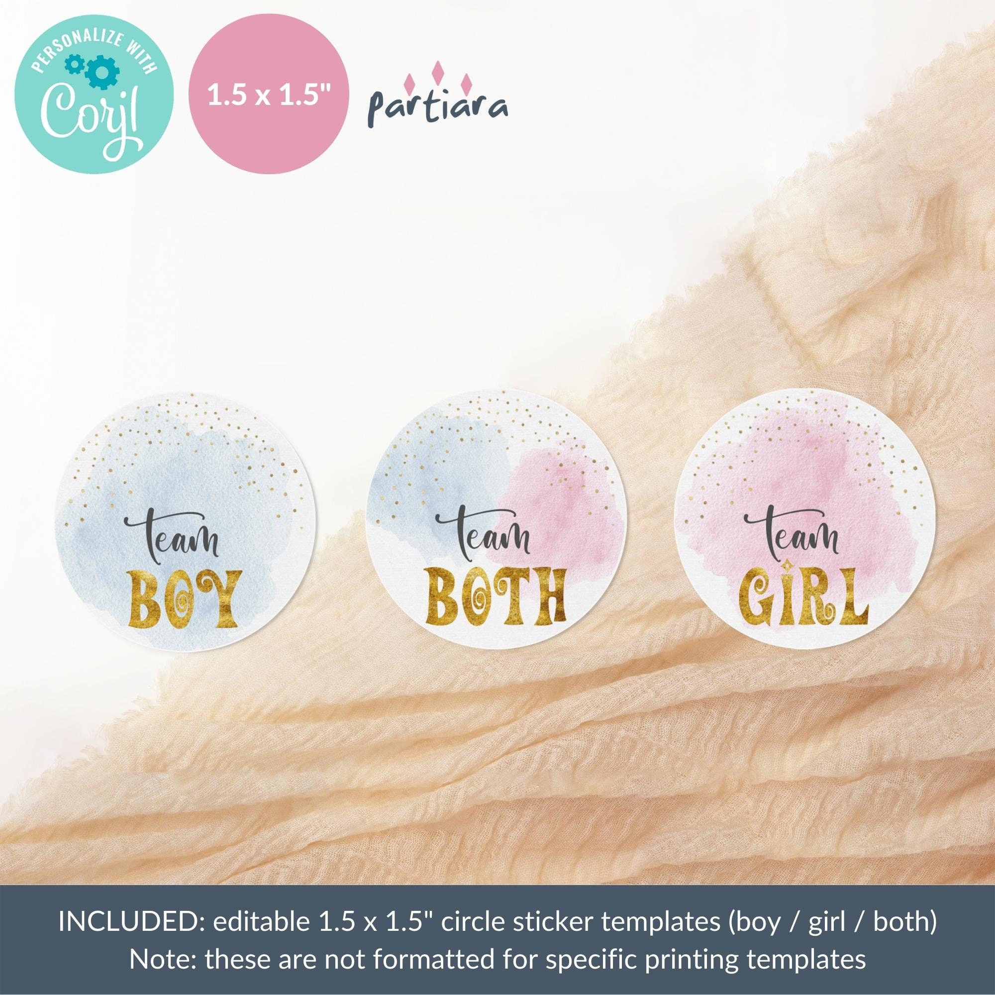 Gender Reveal Boy Girl Team Stickers Voting Game Printable He - Etsy