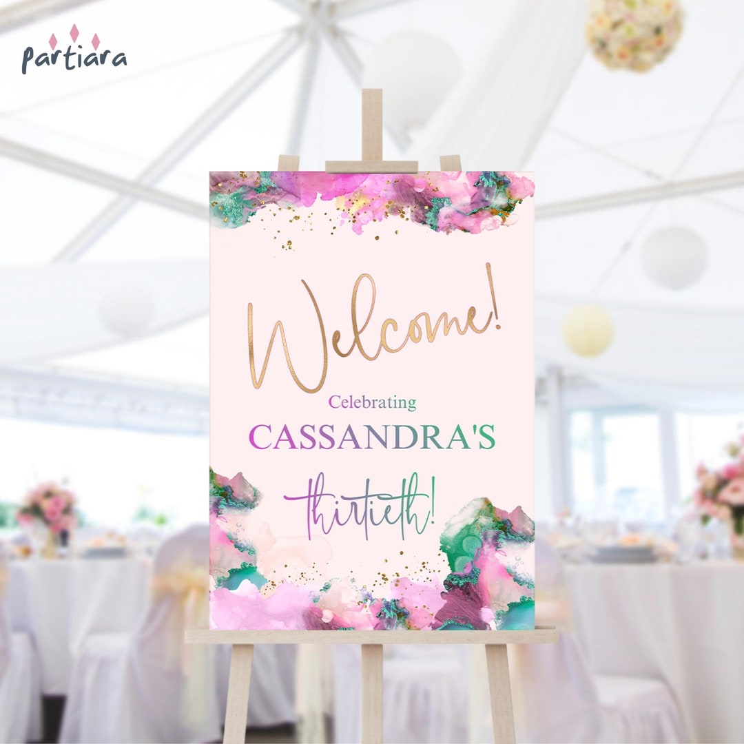 Welcome Sign Printable, Ladies Birthday Party Welcome Poster Board ...