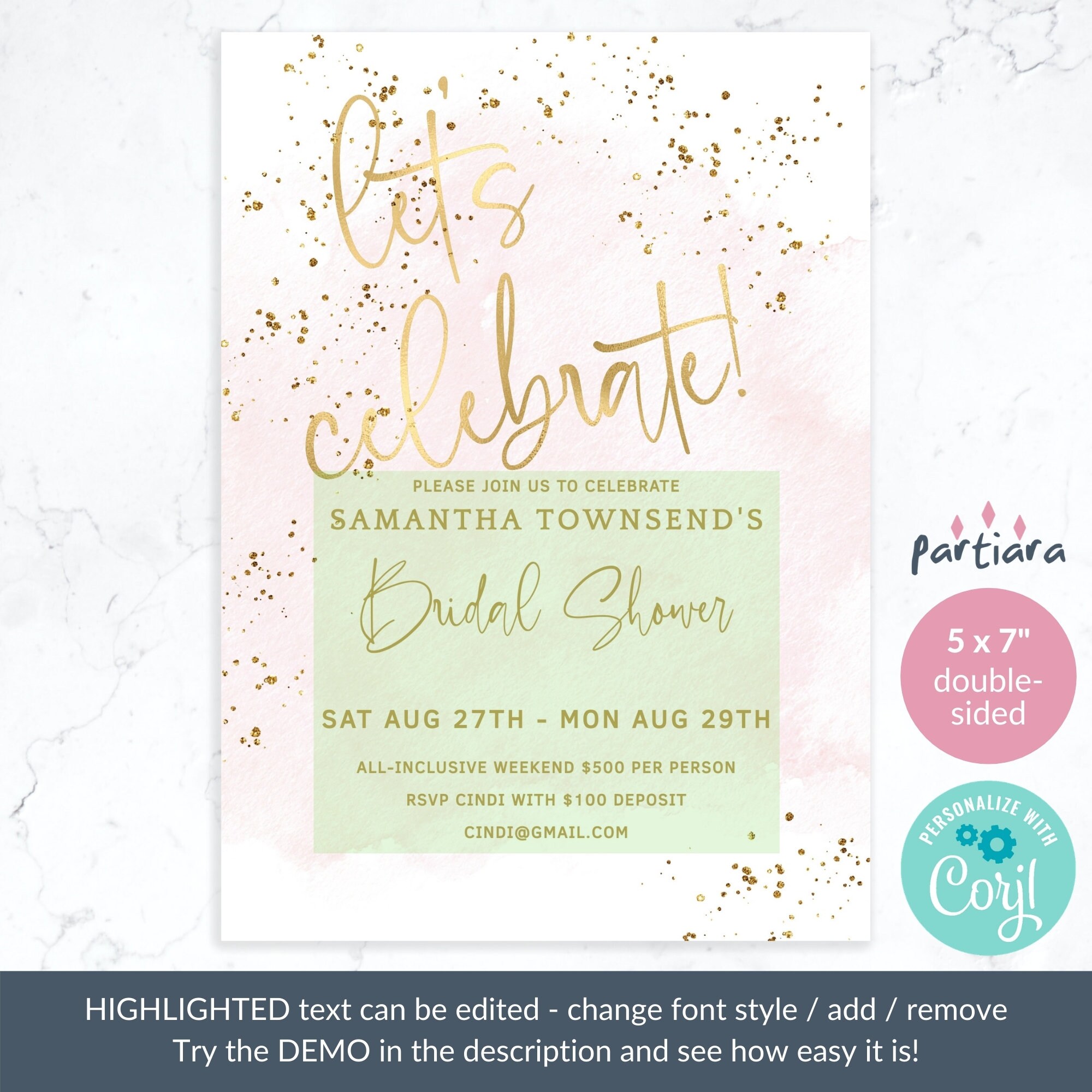 Birthday Invite Weekend Party Template, Ladies Celebration With ...