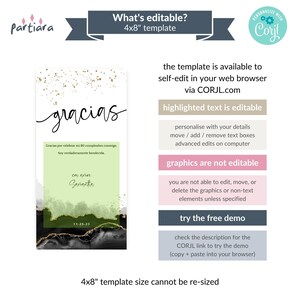 Spanish Birthday Thank You Card Template, Teen Girls Table Welcome ...