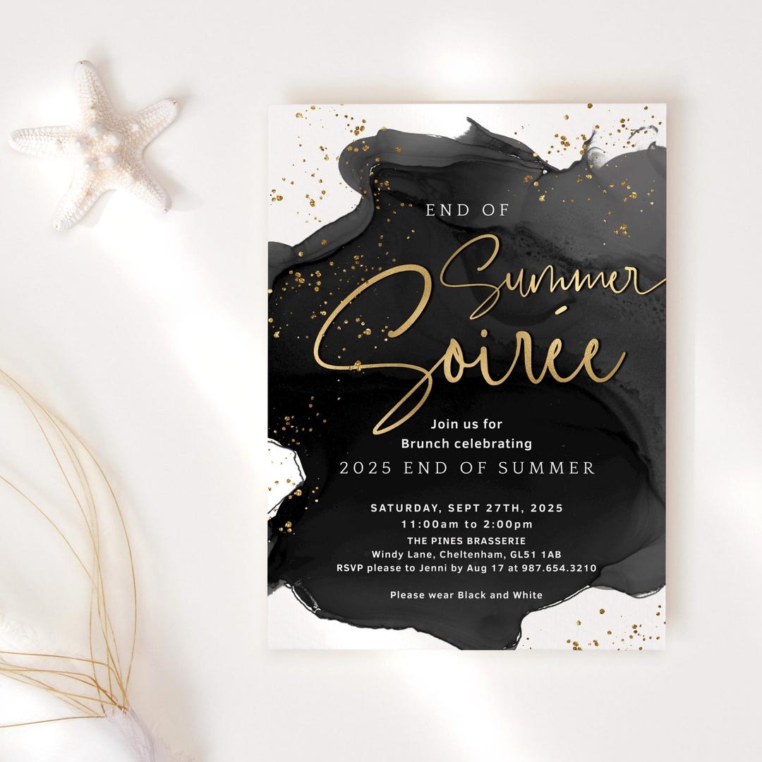 Summer Soiree Invitation, End of Summer Party Invite Template, Girls ...