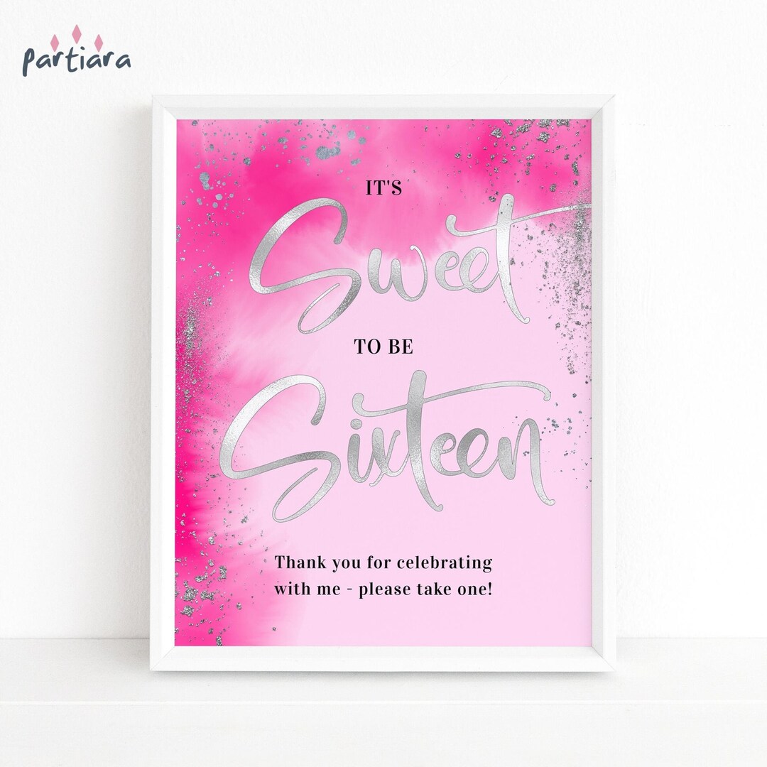 Sweet 16 Party Sign, 16th Birthday Table Poster Decor, Sweet to Be ...