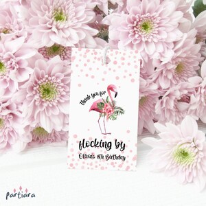 Editable Flamingo Tag Birthday Favor Gifts Label Template Teen - Etsy