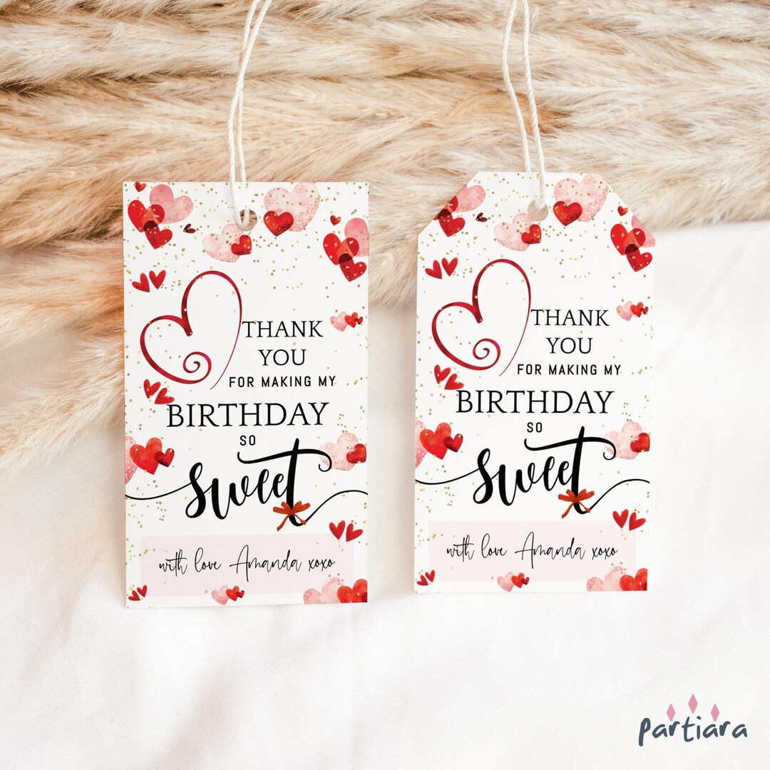 Sweetheart 1st Birthday Tags Printable, Valentines Day Sweet Treats ...