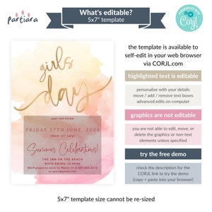 Girls Day Invitation, Ladies Day Out, Brunch Lunch Dinner Party Invites ...