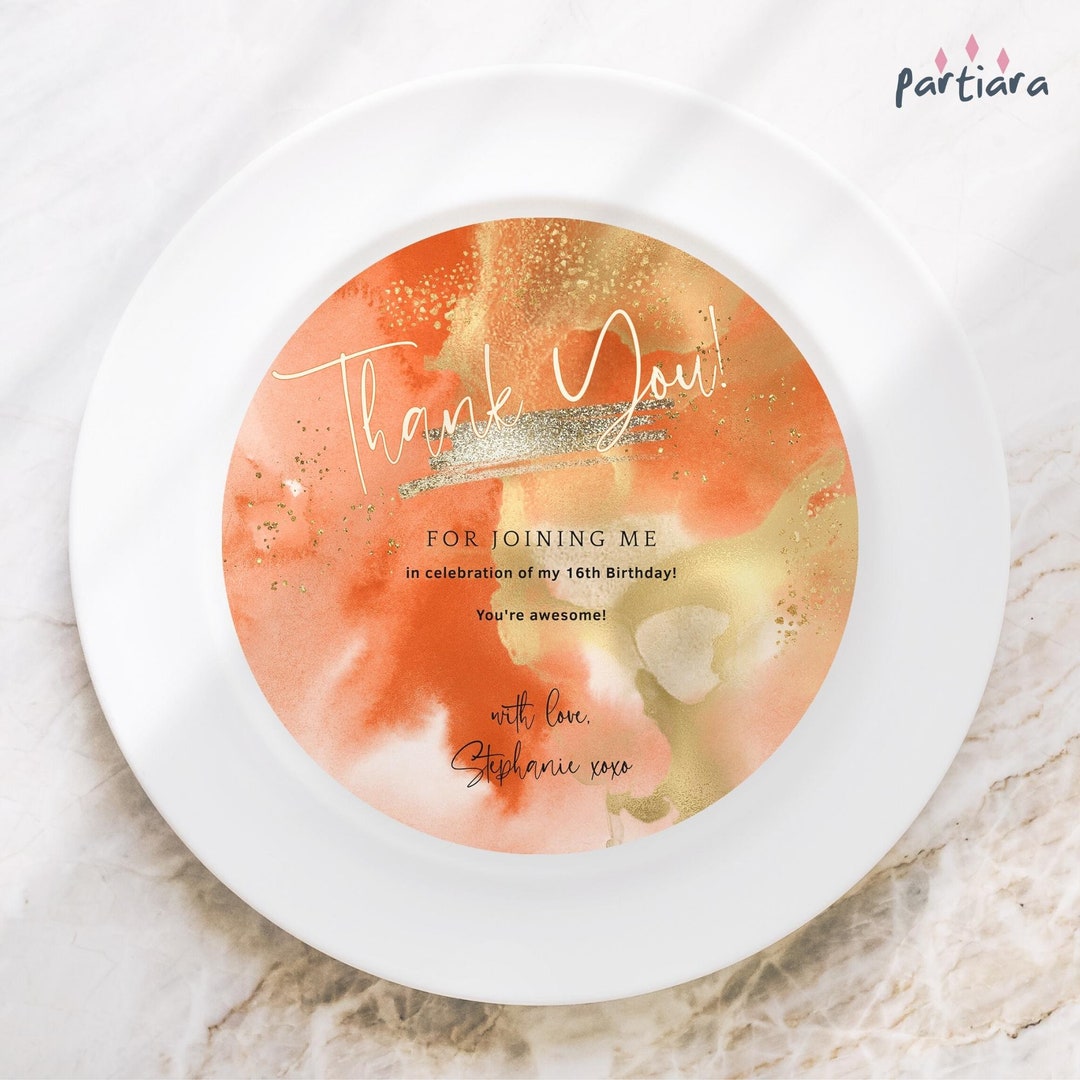 Thank You Plate Insert Card Template, Birthday Dinner Charger Cards ...