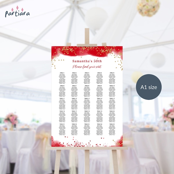 Table Seating Chart Template Graduation - Etsy