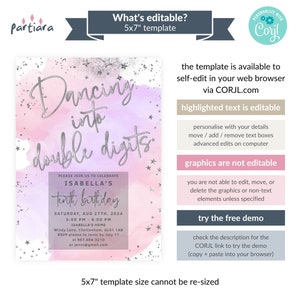 Dancing Into Double Digits 10th Birthday Disco Dance Party Invitation ...