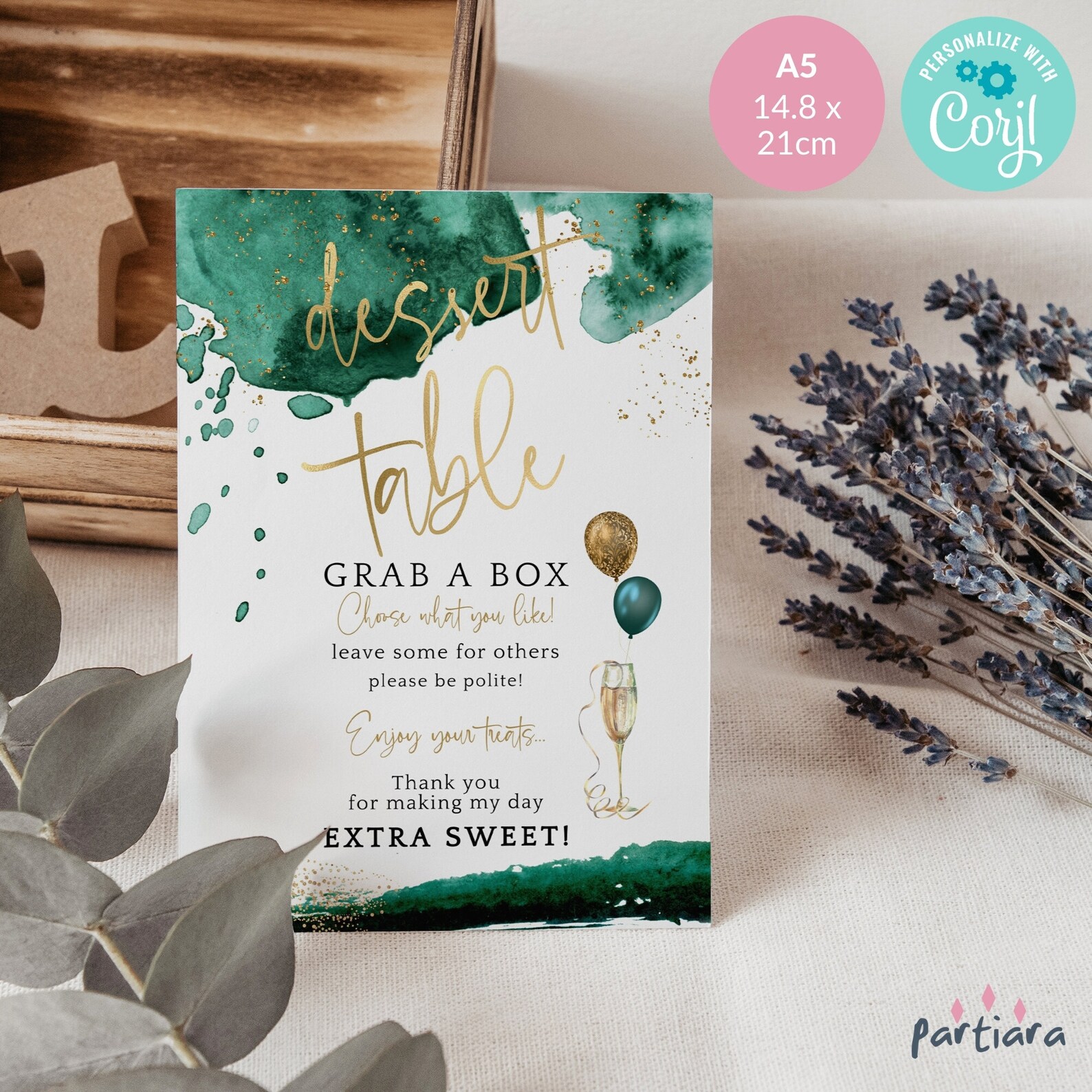 Birthday Dessert Table Sign Candy Sweets Favors Emerald Green - Etsy