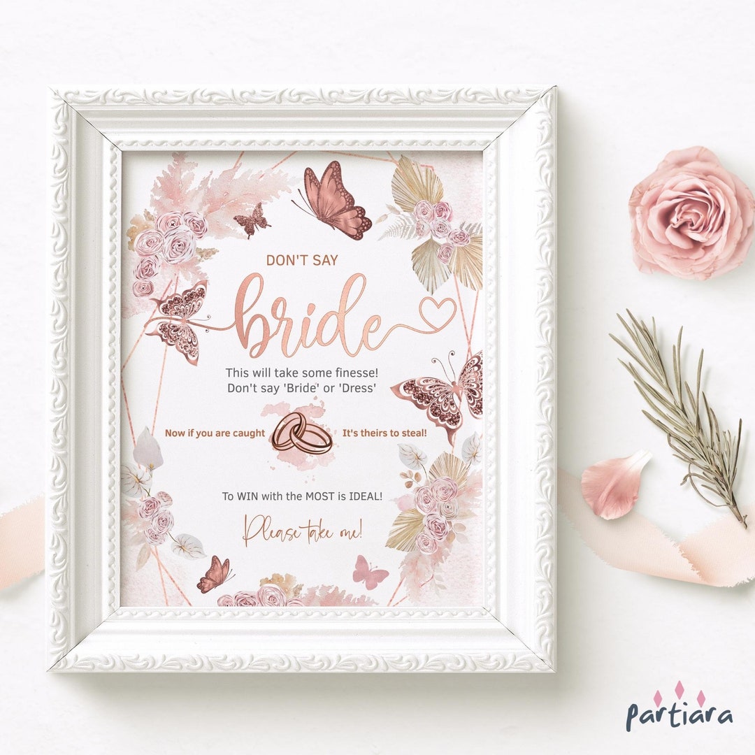 Editable Dont Say Bride Game Bridal Shower Grab a Ring Party Games ...