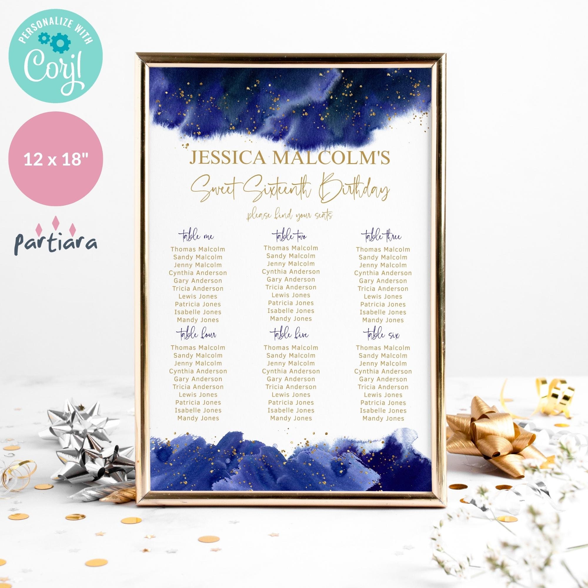 Royal Blue Seating Chart Boys Communion Seating Sign Printable - Etsy