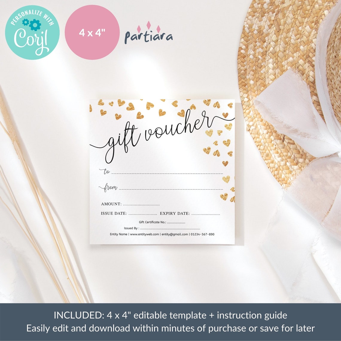 Editable Gift Voucher Card Template Birthday Party Gifting | Etsy