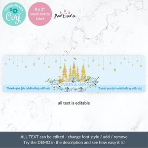 Fairytale Party Label Water Bottle Birthday Labels Printable Princess ...