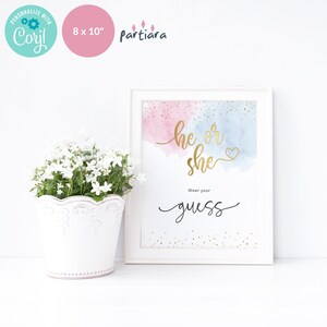 He or She Wear Your Guess Sign Baby Gender Reveal Boy or Girl Guessing ...
