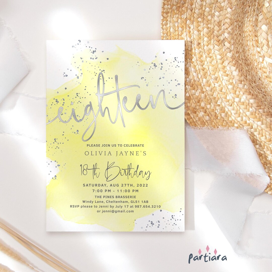 Editable 18th Birthday Invite Template Ladies Eighteenth - Etsy