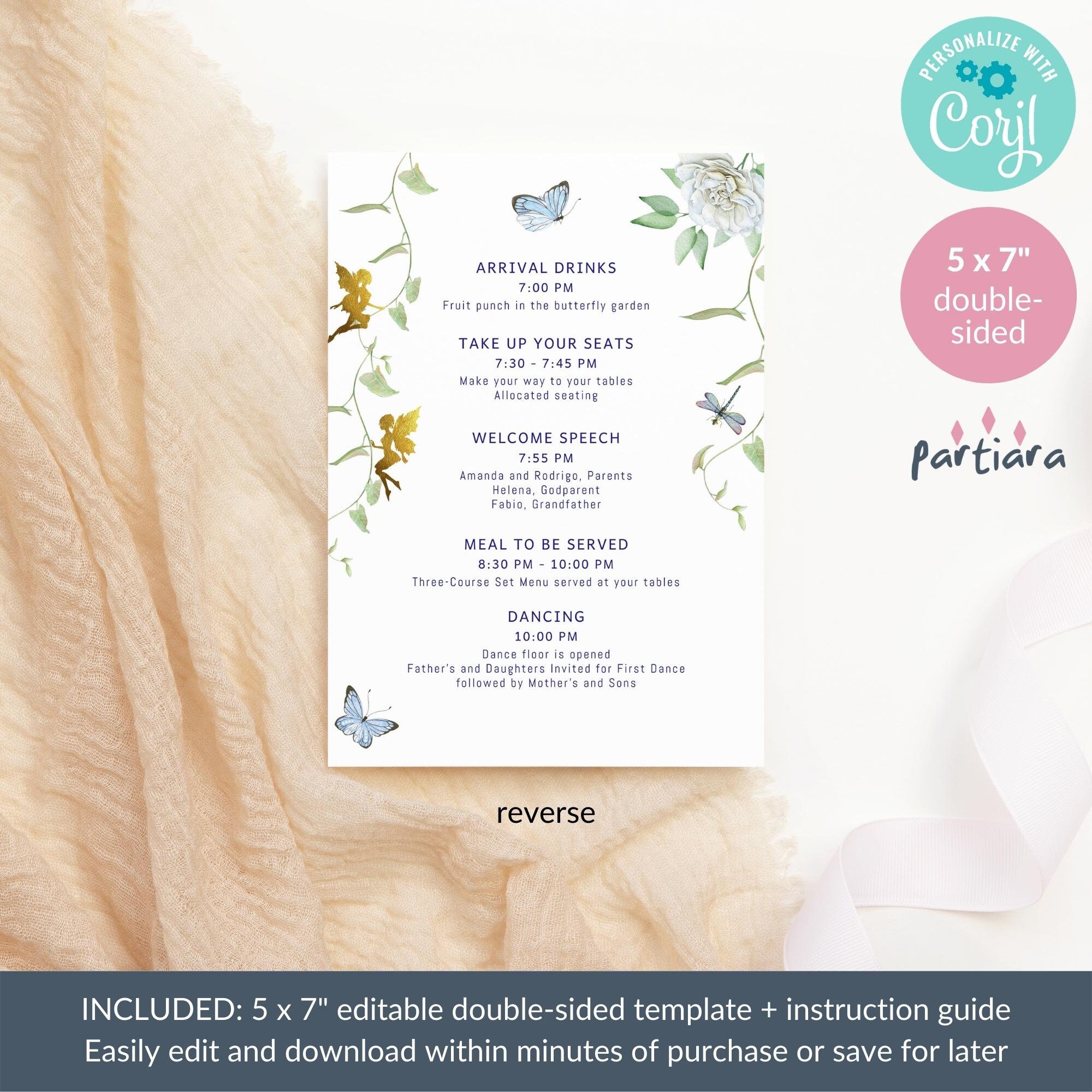 Sweet 16 Birthday Program Butterfly Floral Enchanted Woodland - Etsy