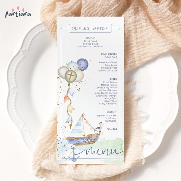 Nautical Menu Sailing - Etsy