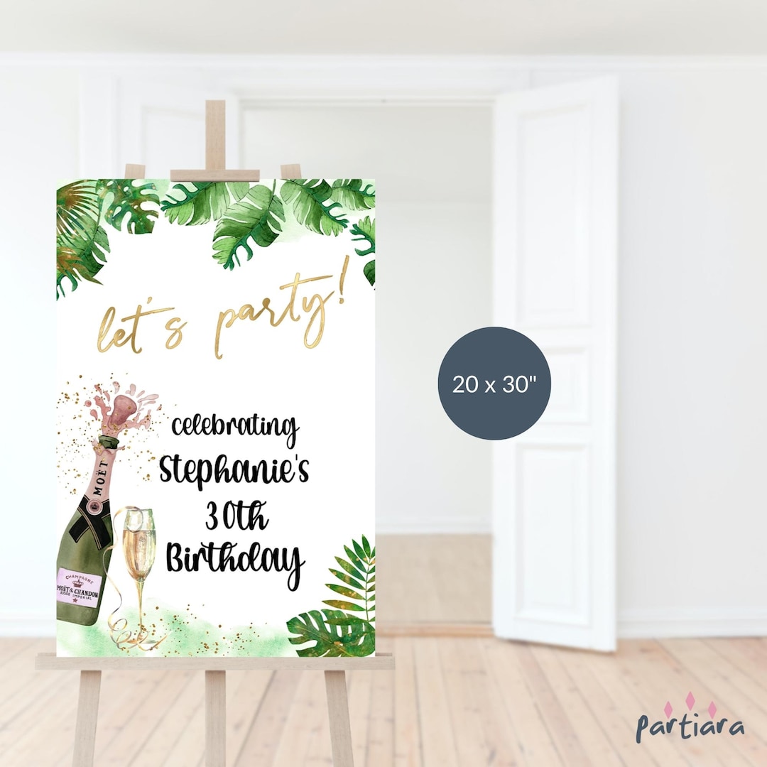 Party Welcome Sign Birthday Poster Decoration Printable Ladies ...