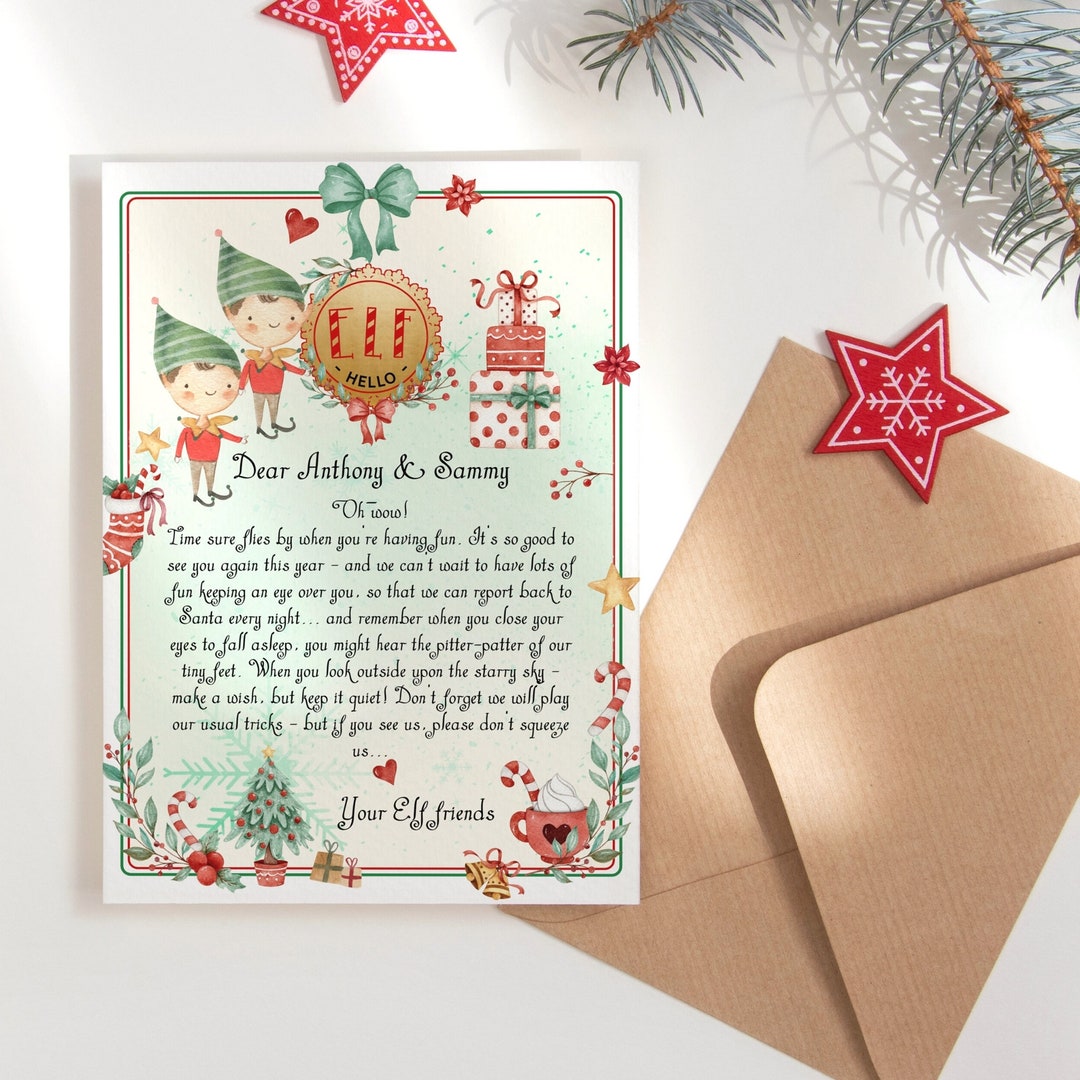 Cute Elf Letter Printable, Christmas Elves Letters, Hello Boys Elf ...