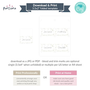 Birthday Name Card Editable Template All White Gold Dinner Party ...