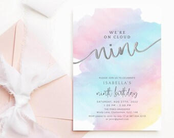 On Cloud 9 Birthday Party Invitation - Etsy