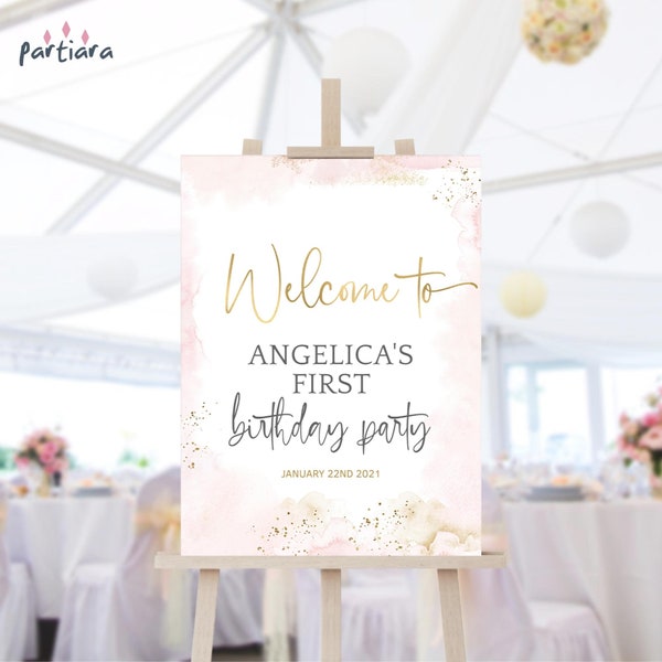 Pink Birthday Welcome Sign - Etsy