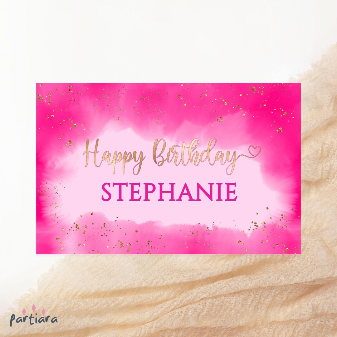 Pink Birthday Place Mats Printable, Ladies Happy Birthday Table Welcome ...