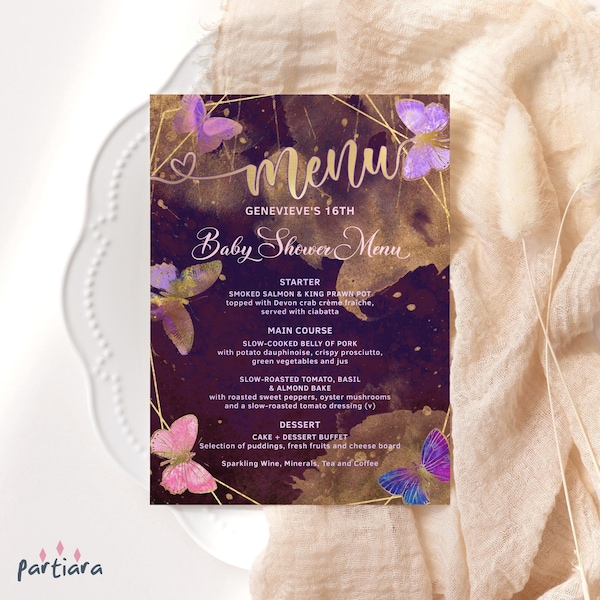 Enchanted Menu Template - Etsy