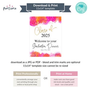 2025 Graduation Welcome Sign Template, Class of 2025 Table Welcome ...