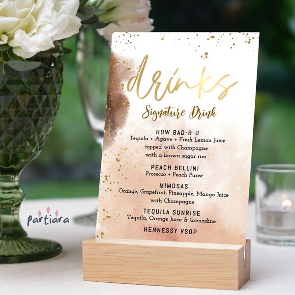Signature Drinks for 50th Birthday Drink Menu - Etsy