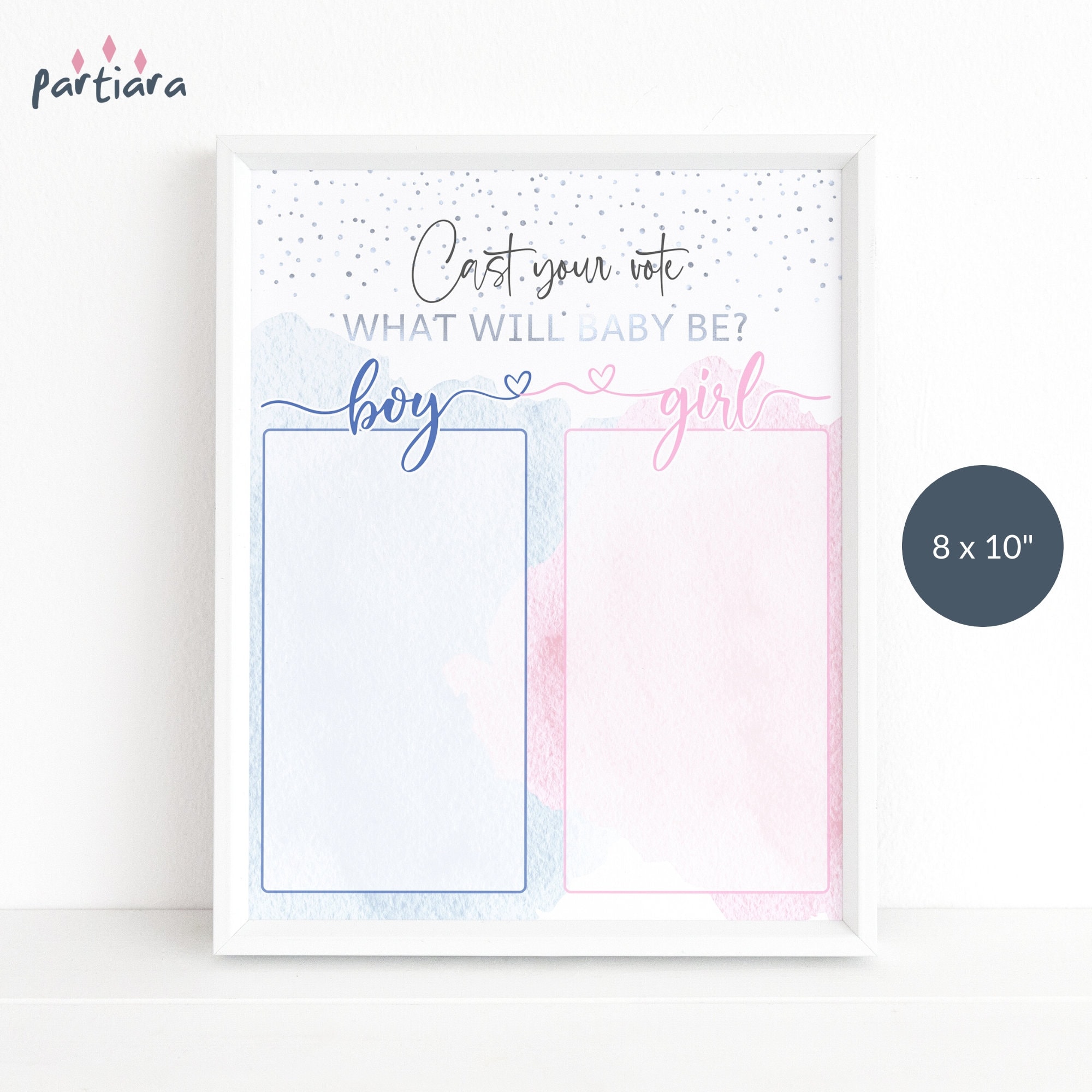 Gender Reveal Voting Sign Printable Team Boy Girl Cast Your Vote Table ...