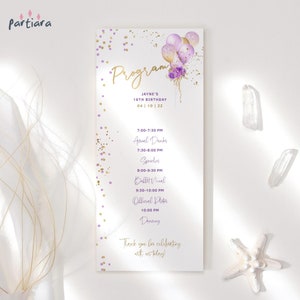 Ladies Program Card Editable Template Birthday Programs Printable ...