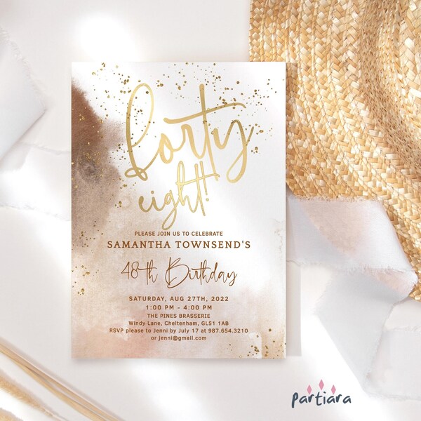 48th Birthday Party Invitations - Etsy