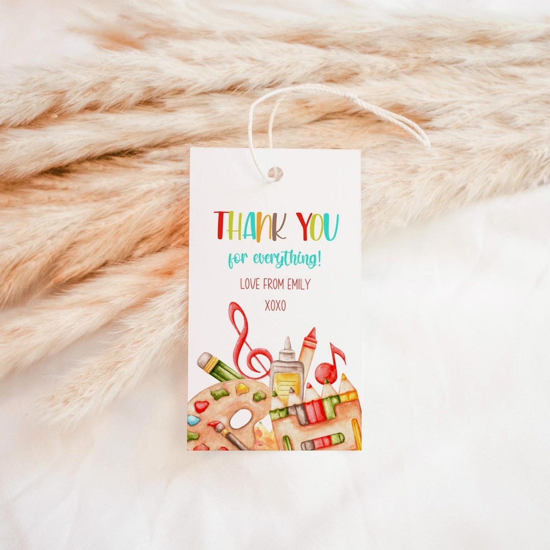 Teacher Appreciation Gift Tag, End of School Year Tags Printable, Thank ...