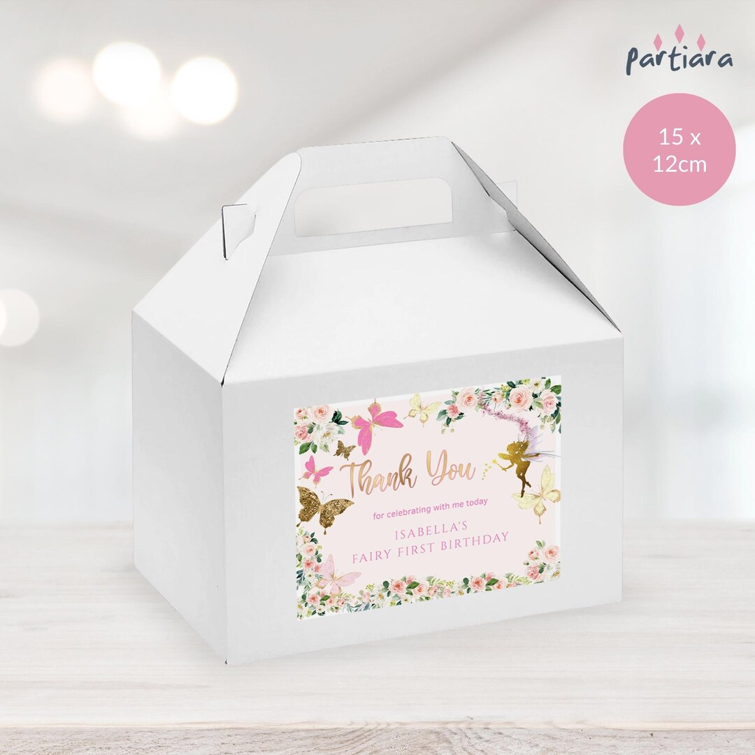 Enchanted Forest Labels Gable Box Gift Label Template, Girls 1st ...