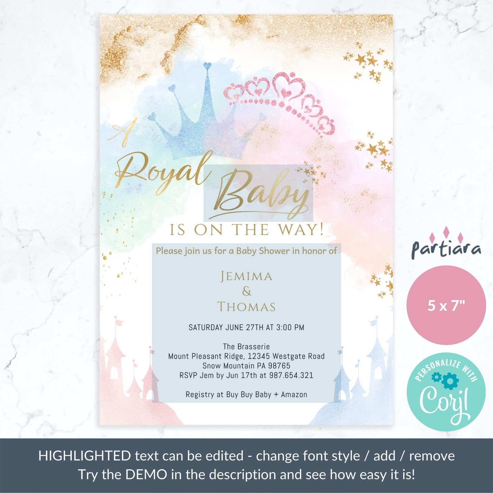 A Royal Baby Shower Invitation Printable Fairytale Prince - Etsy