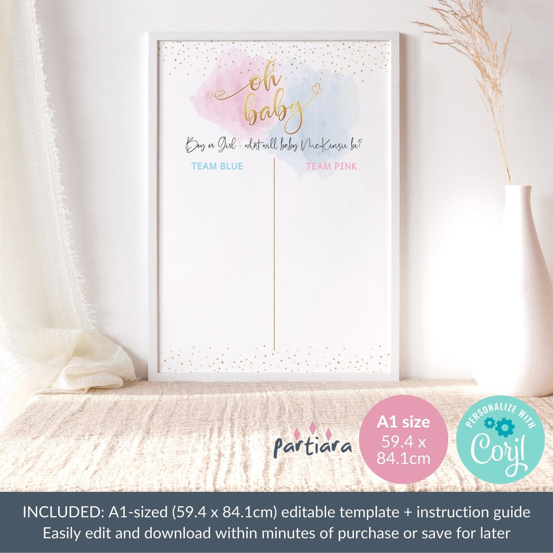 Gender Reveal Boy Girl Tally Sheet Sign Printable Party Game - Etsy UK