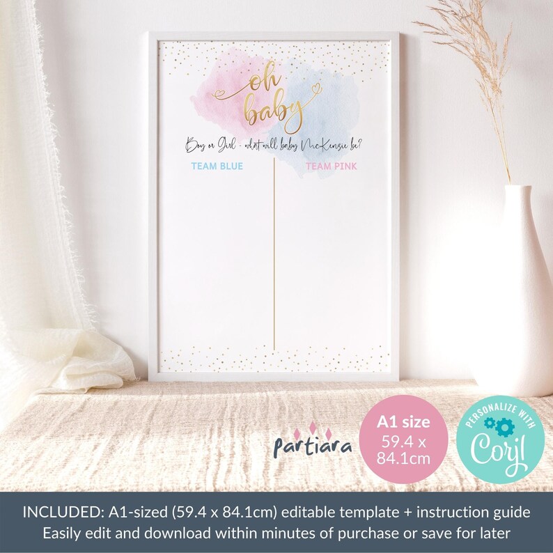 Gender Reveal Boy Girl Tally Sheet Sign Printable Party Game - Etsy UK