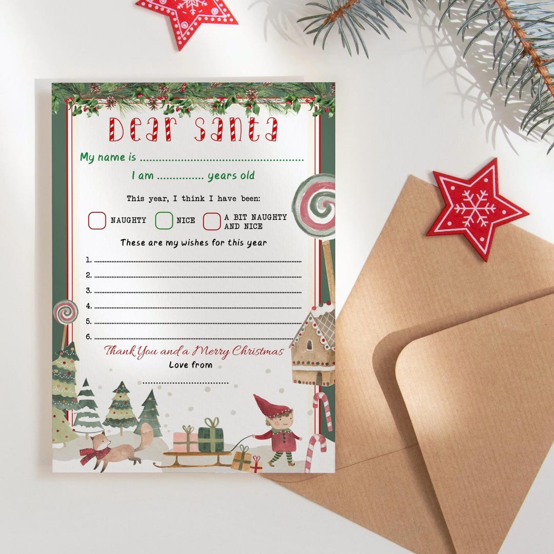 Santa Letter Printable, Letter to Santa Claus Editable Template ...