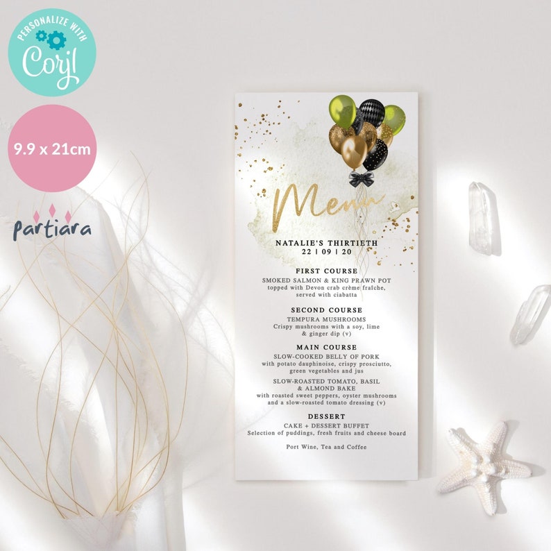 Editable Menu Template, Birthday Dinner Menus Printable, Teen Boys or ...