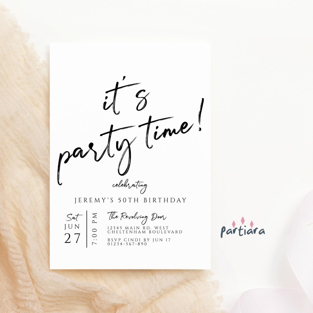 It's Party Time Celebration Invitation Online Editable Template ...