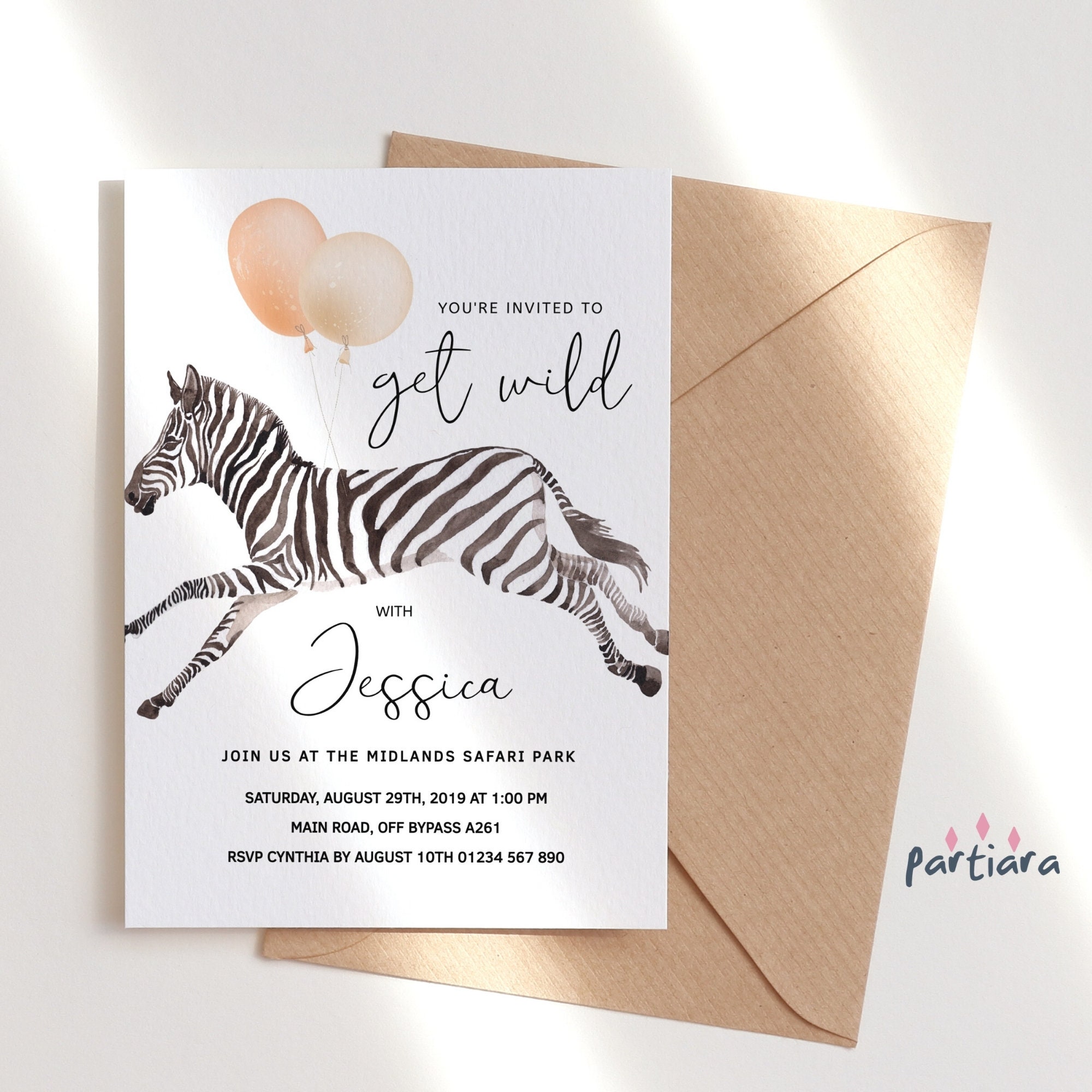 Zebra Invitations Zebra Print Slumber Party Invitations | Zazzle